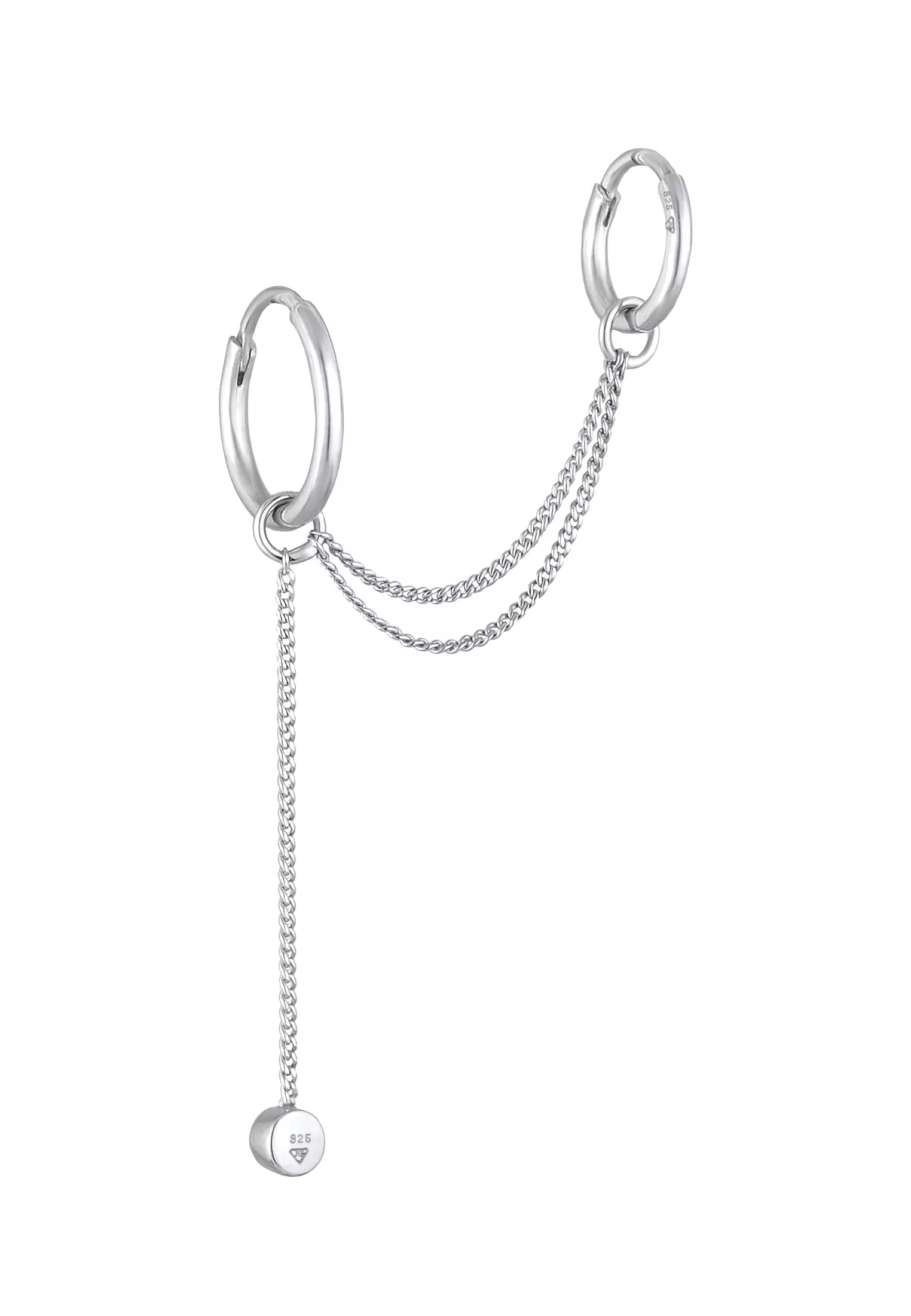 Buy ELLI GERMANY Swarovski® Crystal Draped Hoop Earrings – 925 Silver ...
