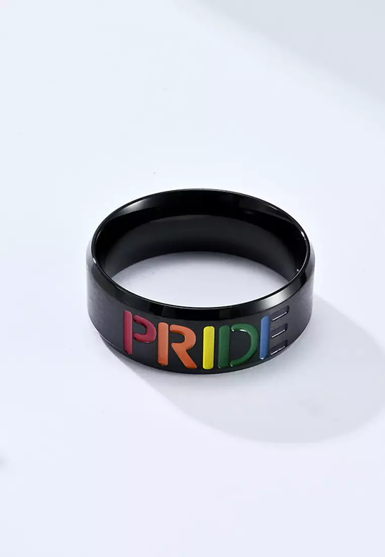 Buy HAPPY FRIDAYS Titanium Steel Rainbow PRIDE Ring JW QF-JZ689 2025 ...