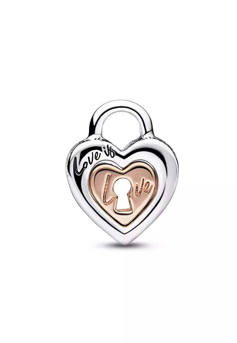 Buy PANDORA Pandora Two-tone Padlock Splittable Heart Charm Online ...