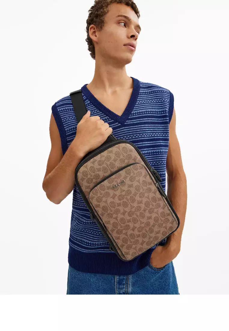 網上選購 Coach COACH Men Ethan Pack In Signature Canvas 2025 系列 | ZALORA香港