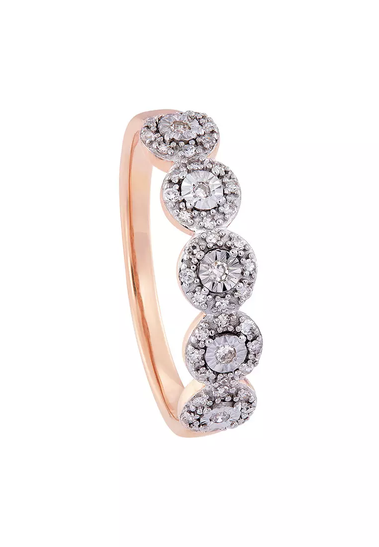 Buy HABIB HABIB Diamond Ring in 375/9K Rose Gold 25029 Online | ZALORA ...