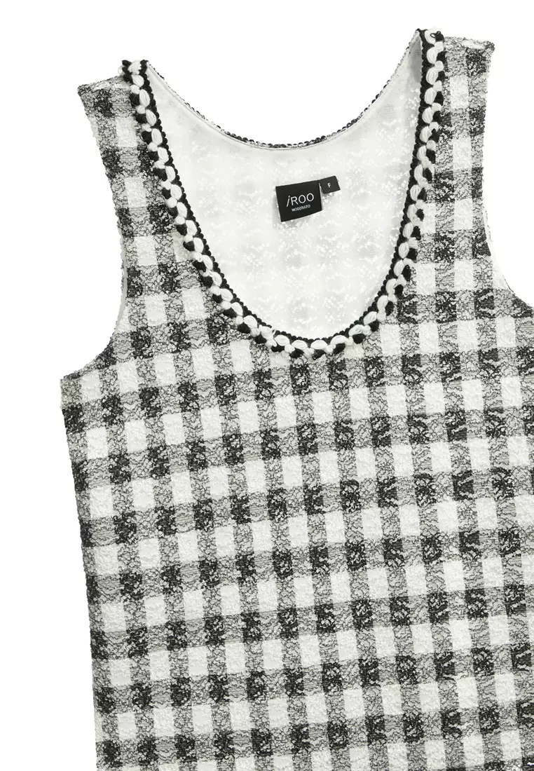 Buy iROO U-Neckline Checkered Tank Top 2025 Online | ZALORA Philippines