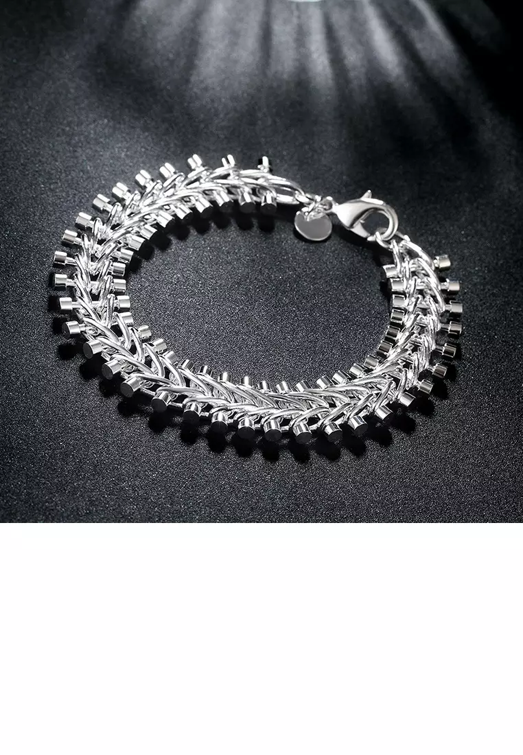 Buy Glamorousky Simple Fish Bone Bracelet 2024 Online | ZALORA Singapore
