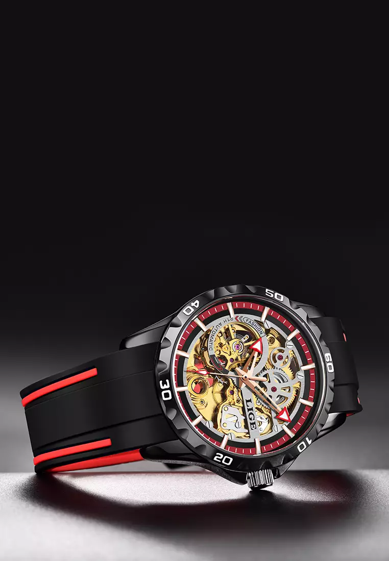 Buy LIGE Automatic Unisex Diver's IP Black Stainless Steel Self-winding ...