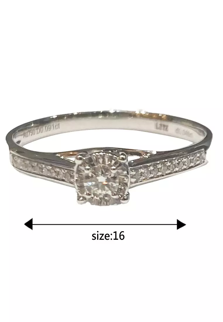 Buy LITZ LITZ 18K White Gold Diamond Ring DR146 Online | ZALORA Malaysia