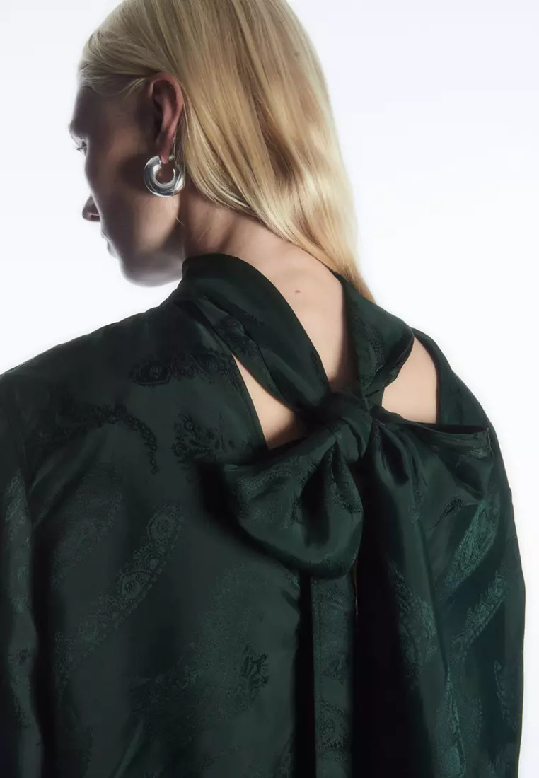 Buy COS Floral-Jacquard Bow Blouse 2025 Online | ZALORA