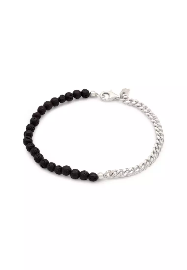 Buy Kuzzoi Men's Lava Bead and Silver Chain Bracelet 2026 Online | ZALORA
