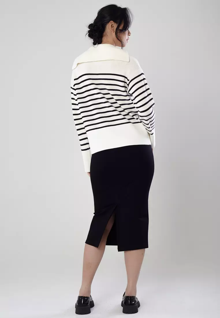Buy Dressing Paula Polo Collar Stripe Knit Sweater Online | ZALORA Malaysia