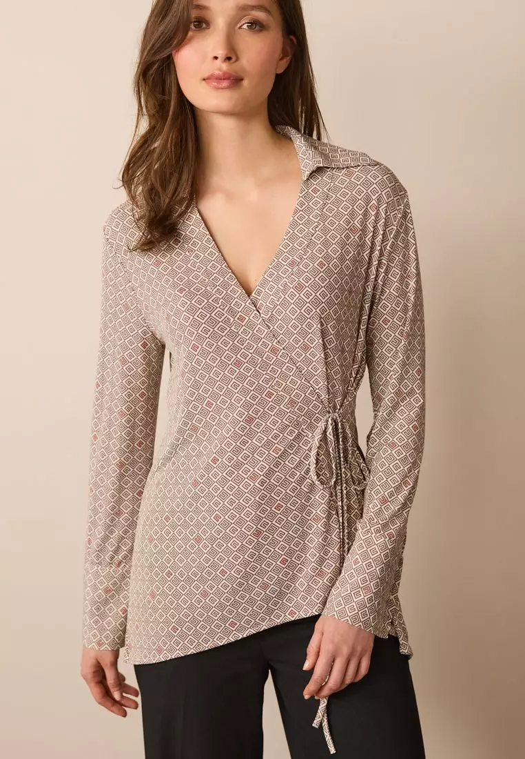 Buy NEXT Printed Wrap Tunic Shirt Online | ZALORA Malaysia