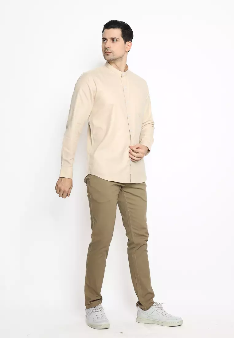 Jual Maginot MAGINOT Kemeja Pria KOKO Basic Polos Lengan Panjang KHAKY Original 2024 | ZALORA ...