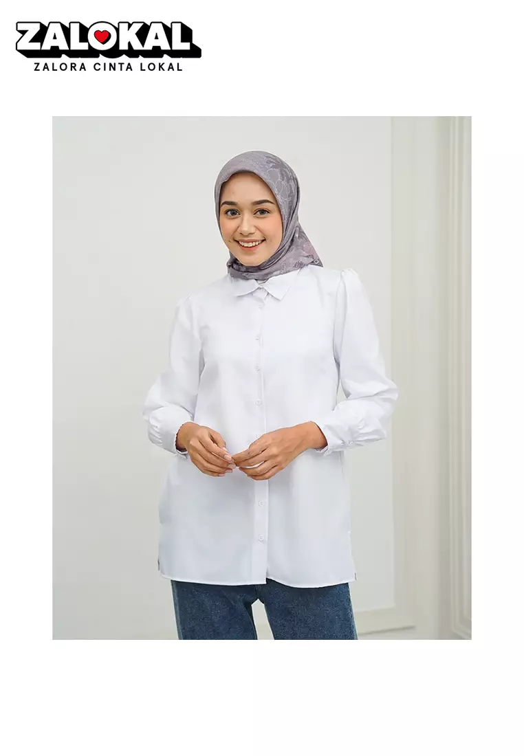 Jual geulis.id Geulis.id GISELLA TOP BASIC COLOR KEMEJA PUTIH / KEMEJA KERJA / KEMEJA ANTIKUSUT ...
