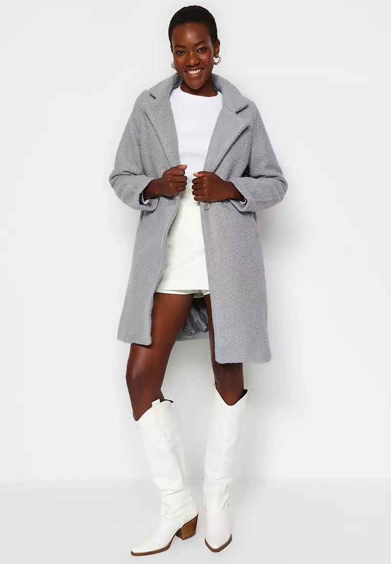 Buy Trendyol Textured Long Coat 2025 Online | ZALORA Philippines