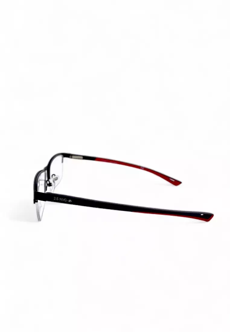 Buy 2.5 NVG OPH Men's Rectangle Frame Black Metal Optical Frame with ...