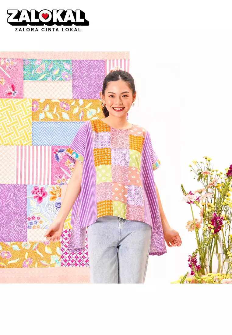 Jual Nona Rara Batik NONA RARA - Quadrata Purple PART of Bloom PART0140 ...