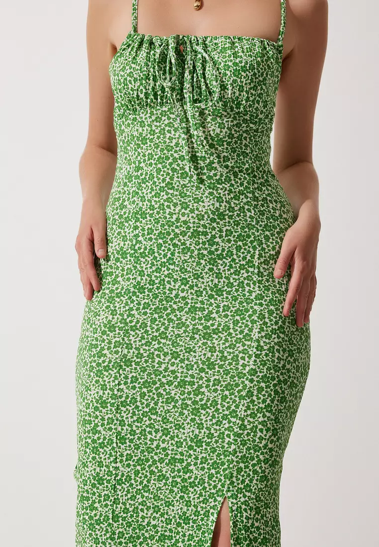 Buy Happiness Istanbul Pattern Slit Midi Dress 2025 Online | ZALORA