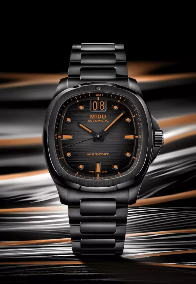 Buy Mido Mido Multifort TV Big Date Grey Dial Black Stainless Steel ...