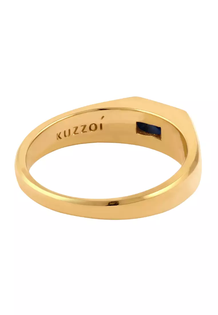 Buy Kuzzoi Men's Silver Sapphire Signet Ring – Gold-Plated 2026 Online ...