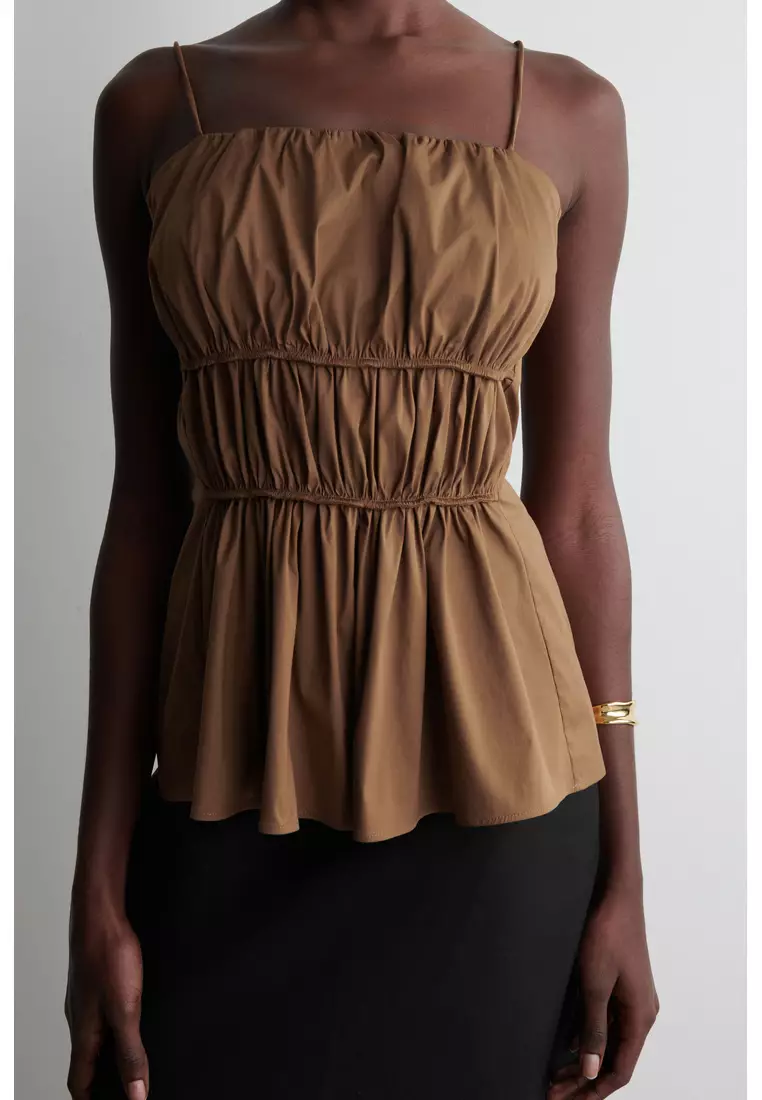 Buy COS GATHERED COTTON TOP 2026 Online | ZALORA