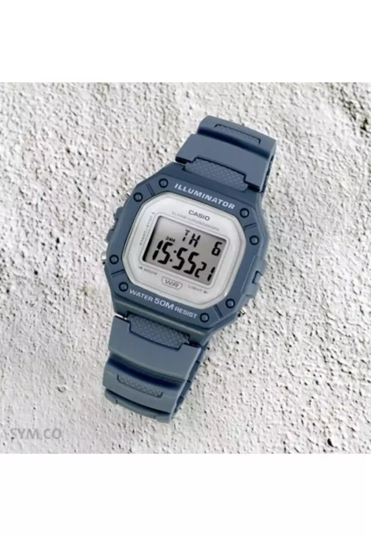 Buy Casio Men's Digital Watch W-218HC-2AV Blue Resin Band Watch for Men ...