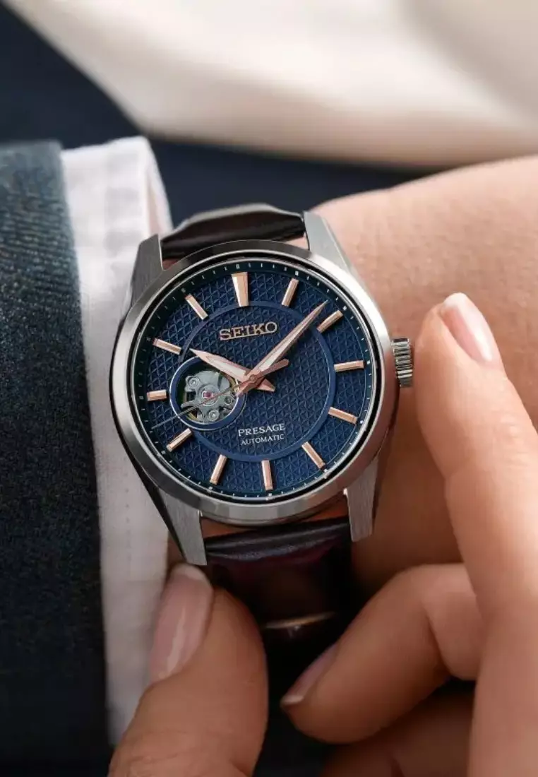 Buy Seiko Seiko Presage Sharp Edged ‘Midnight’ Blue Dial Open Heart ...