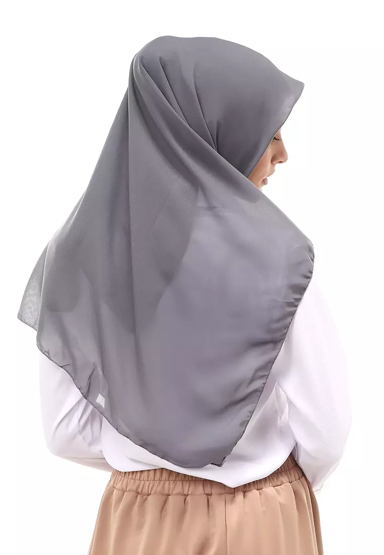 Jual Evernoon Kanya Hijab Scarf Motif Polos Wanita Muslimah Relaxed Fit - DarkGrey Original 2025 ...