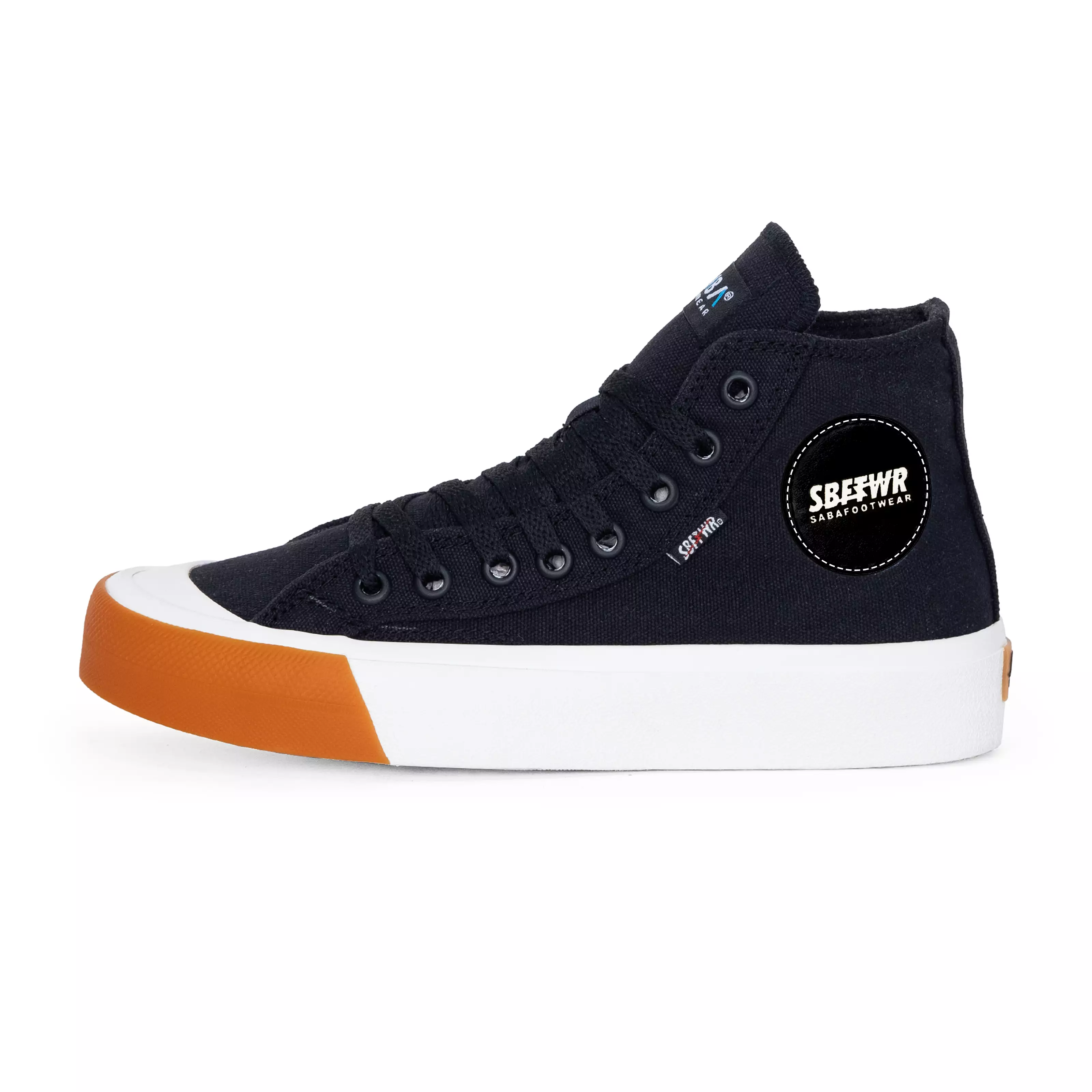 Jual SABA SABA Basic High Mono Black White - Sepatu Sneakers Casual ...