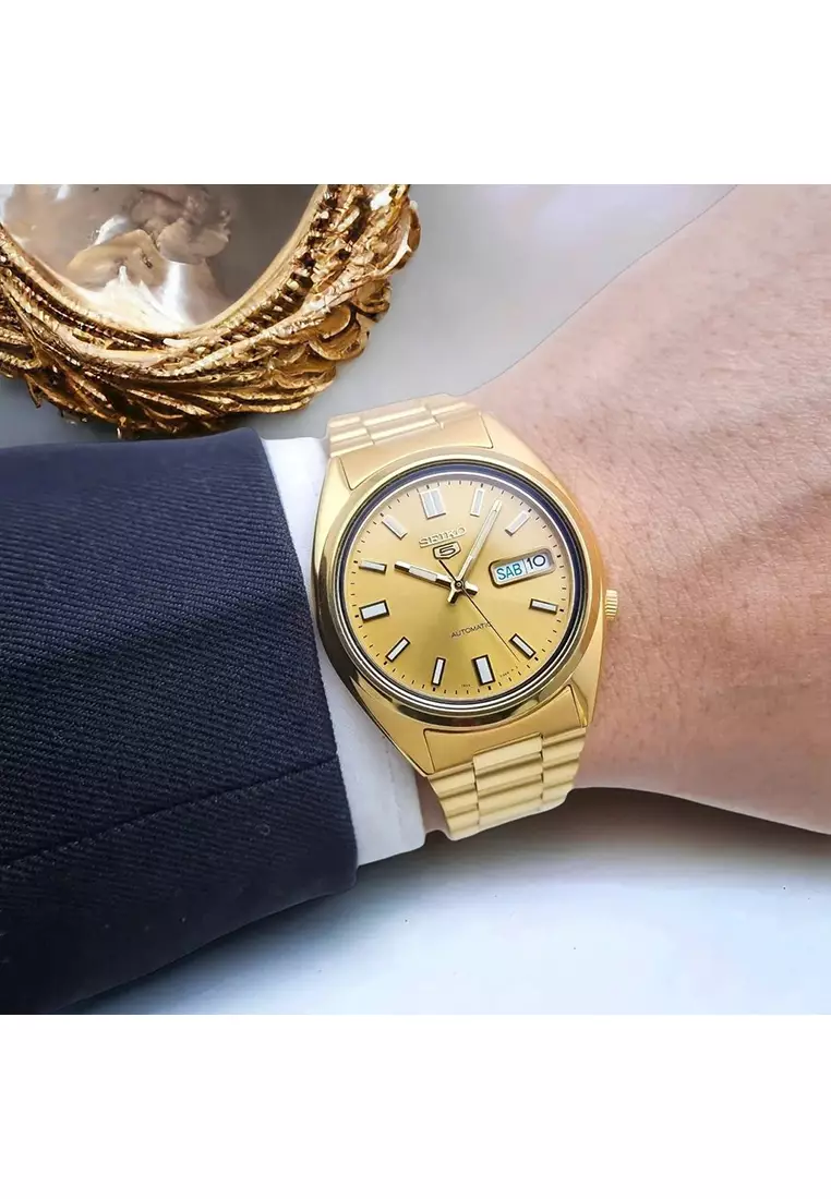 Seiko Men's Automatic Watch SNXS80K1 Gold Stainless Steel Strap 2025 ...