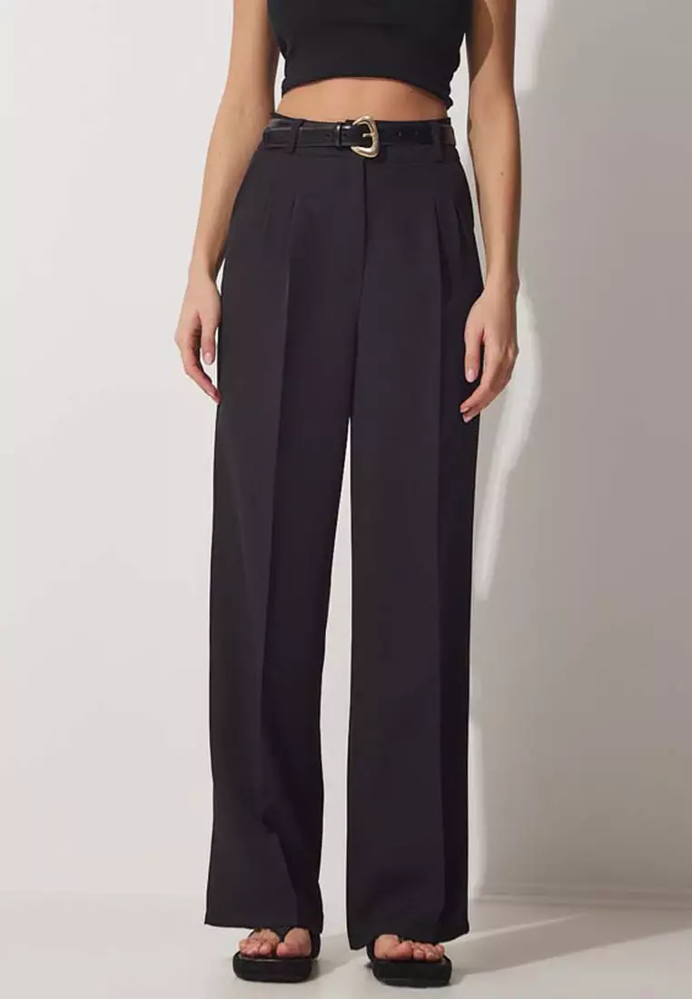 Jual Happiness Istanbul High Waist Wide Legs Trousers Original 2024