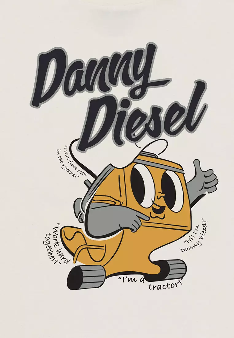 Buy Caterpillar Men's Retro Danny Diesel Graphic Tee - Vanilla (4010598 ...
