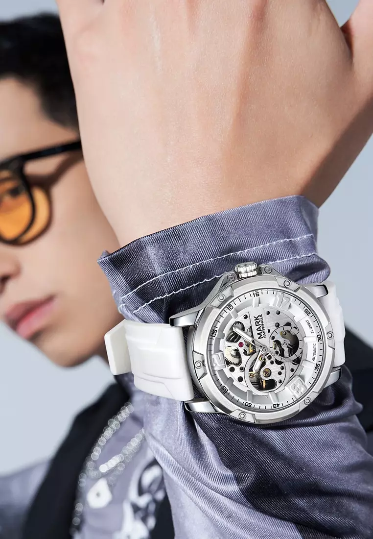 Buy Mark Fairwhale Unisex Automatic Stainless Steel Watch, 43mm, Rubber ...
