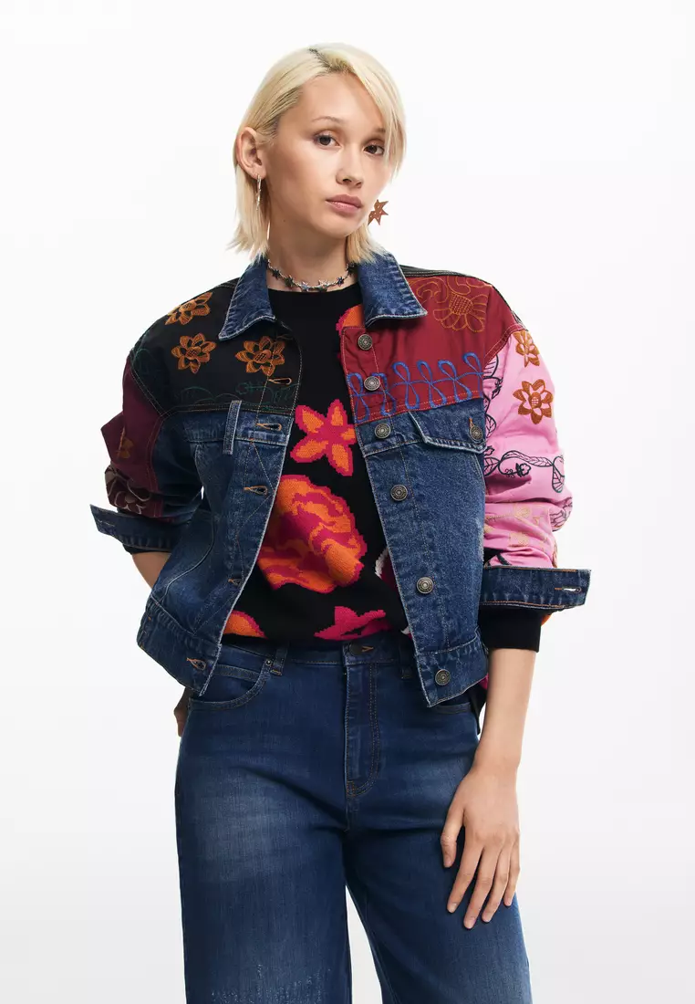 Jual Desigual Desigual Woman Patchwork denim jacket. Original 2025 ...