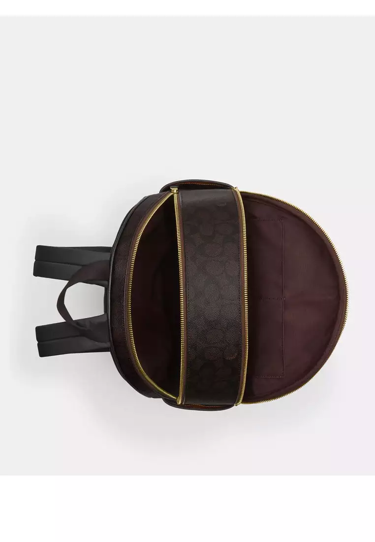 Buy Coach Large Court Backpack In Signature Canvas 2025 Online | ZALORA ...