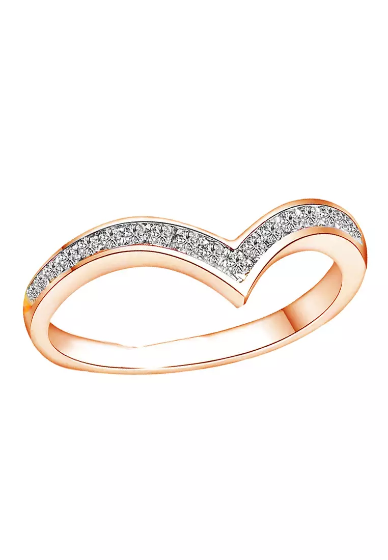 Buy LITZ [SPECIAL] LITZ 18K Rose Gold Diamond Ring DR116-R-SZ11 Online ...