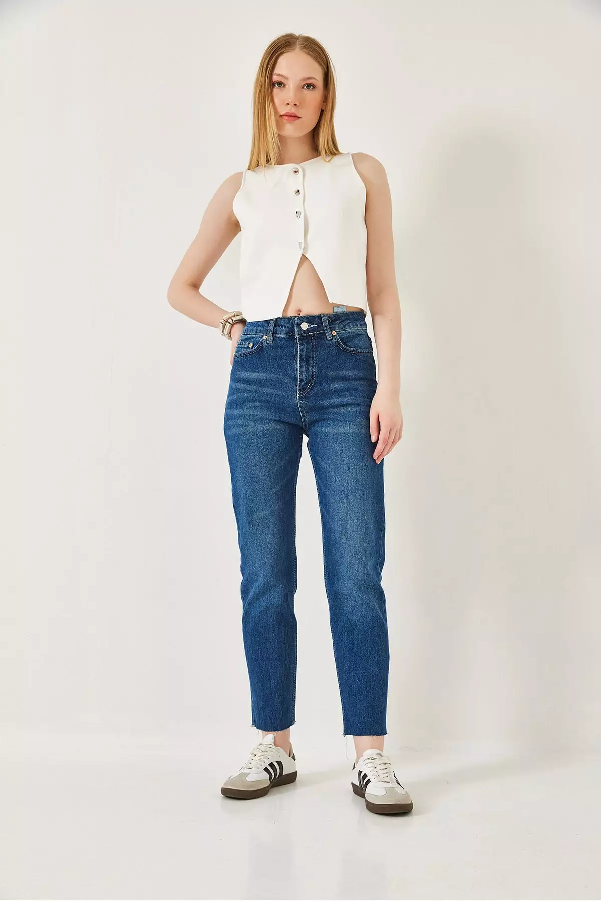 Buy Bianco Lucci Women's Laser Cut Mom Pants 5123 60261292 2025 Online ...