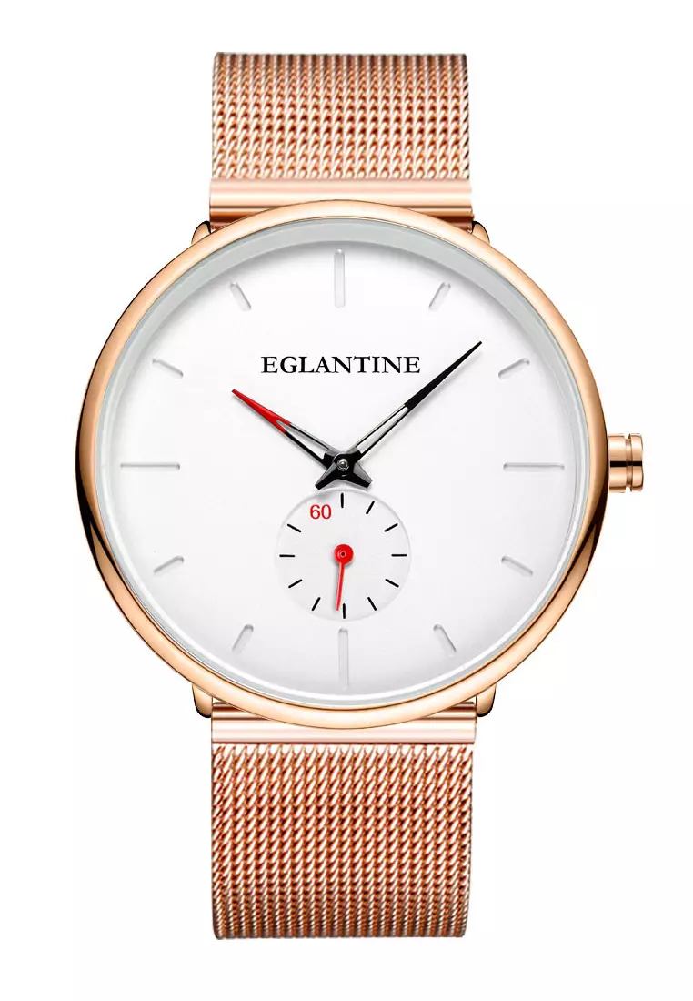 Buy EGLANTINE Paname II 40mm Unisex Quartz Watch White Dial and Red ...