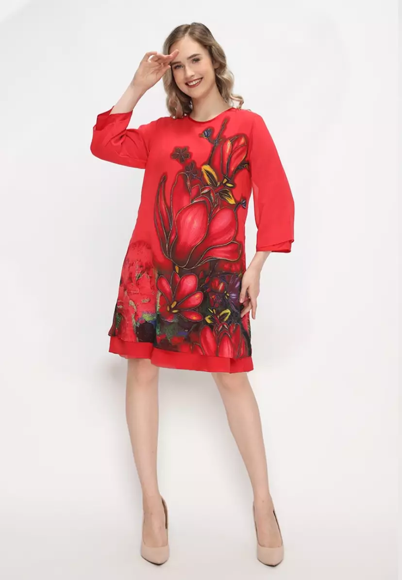 Jual Brilliant Girl Floral Mini Dress In Red By Brilliant Girl Warna ...