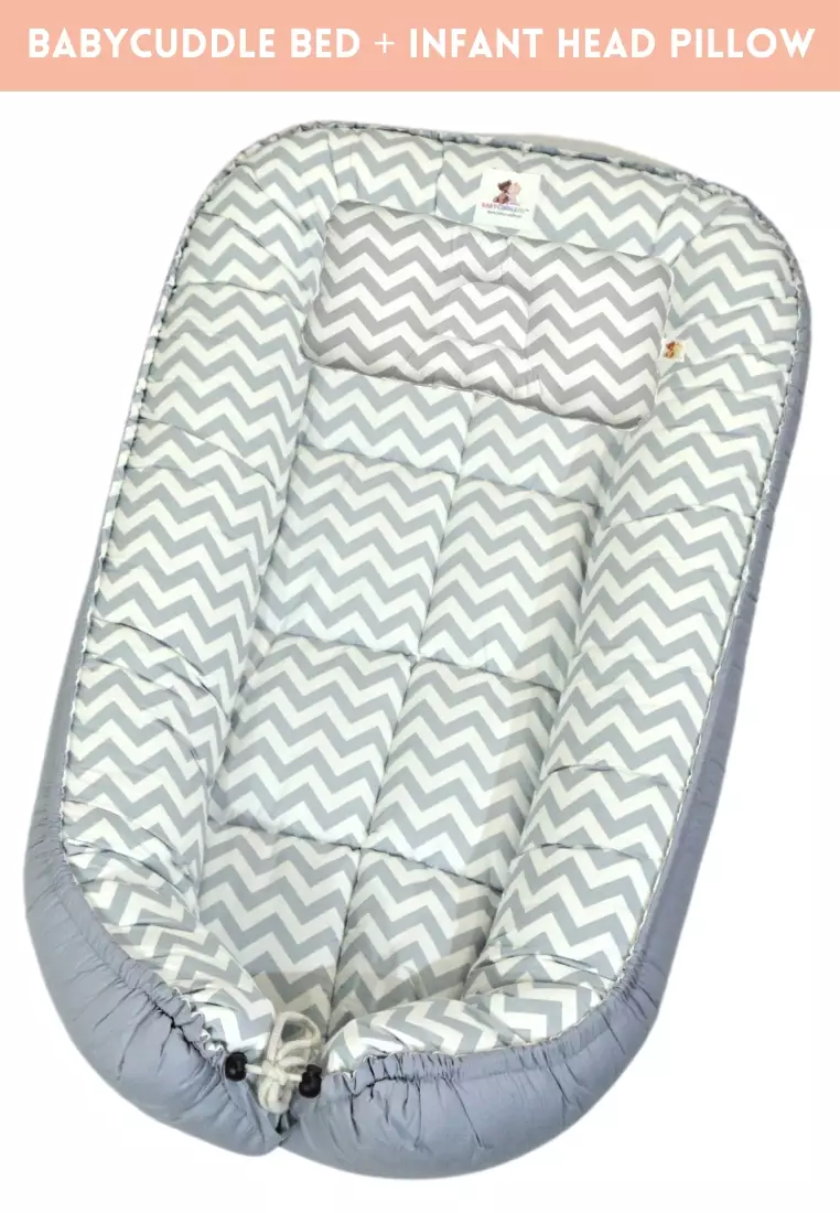 Buy Babycuddleph Chevron Gray Babycuddleph™ Bed and Infant Pillow 2025 ...
