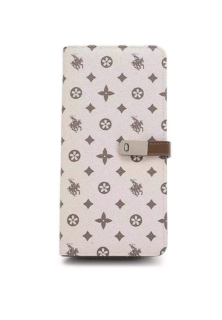 Buy Swiss Polo Women's Monogram Long Wallet / Purse - Brown 2025 Online ...