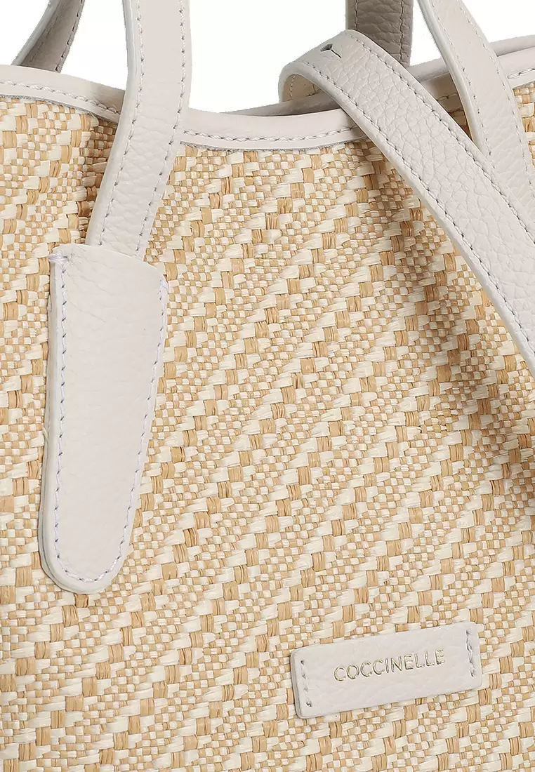 Buy Coccinelle Never Without Bag Bicolor Straw Small Tote Bag 2025 ...