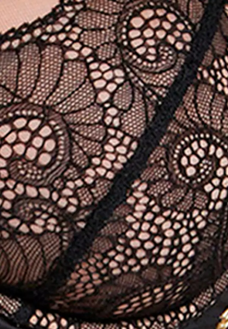 Buy Sans Complexe Serena Wired Tulle & Lace Plunge Bra Online | ZALORA ...