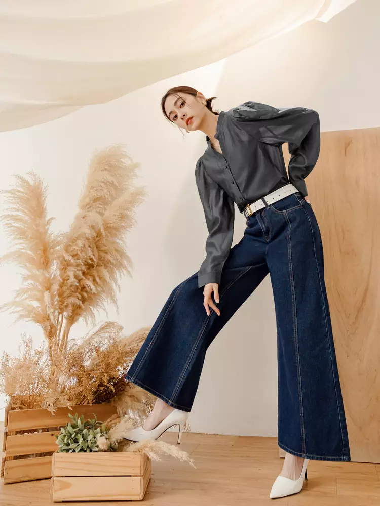 OBSTYLE See-Through Throw Sleeve Open Front Top [AB18946] 2025 | Buy ...