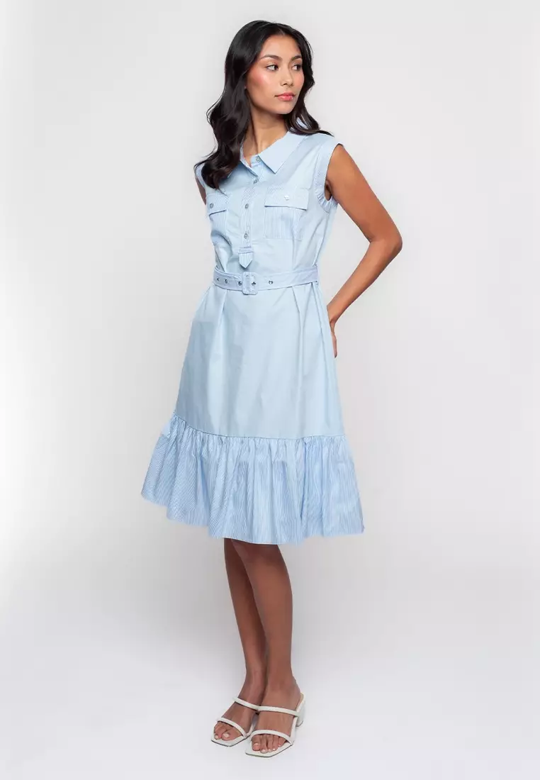 Buy Apple & Eve Rosalina Collared Flounce Dress with Front Pocket and ...