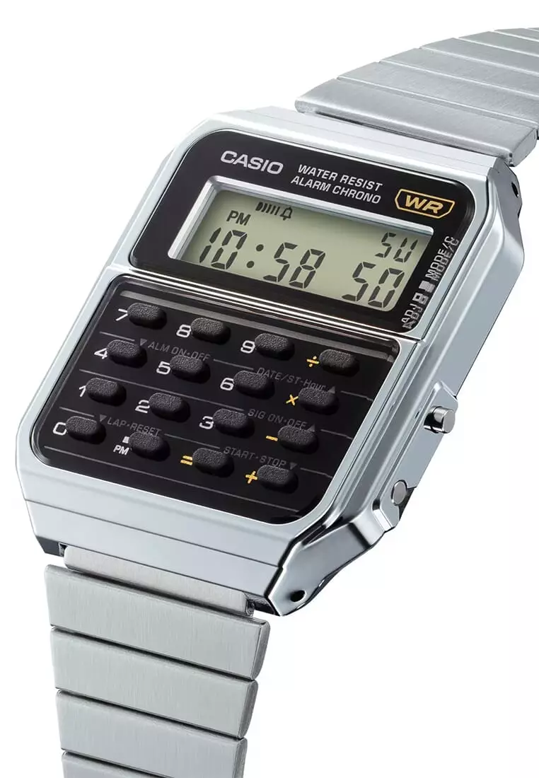 Buy Casio CA-500 Men's Vintage Calculator Digital Watch Stainless Steel ...