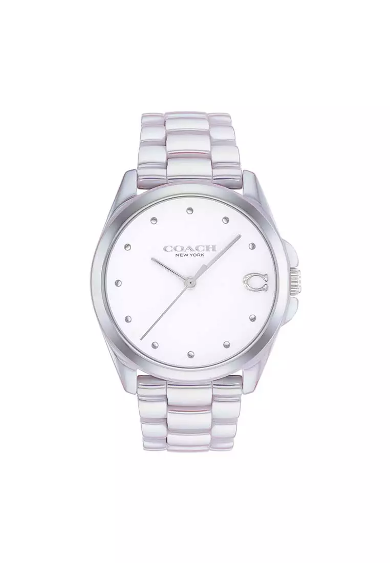 Buy Coach Greyson Silver Ceramic Bracelet Analog Watch CO-14504390 2025 ...