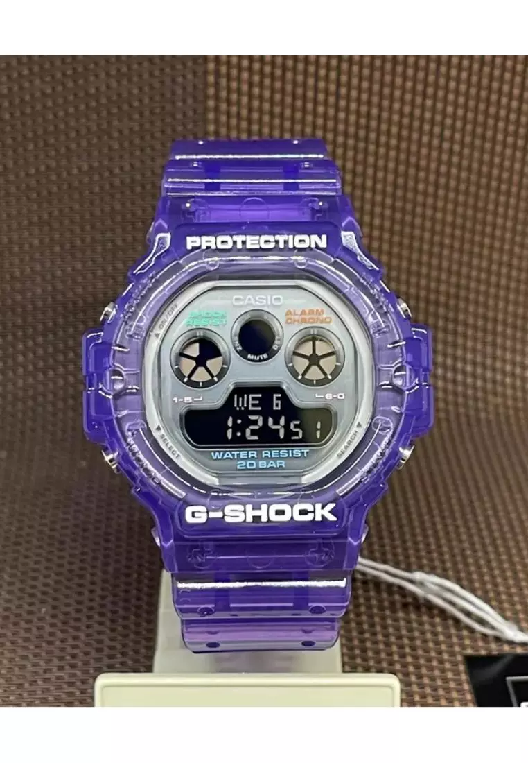 Buy Casio Casio G-Shock Digital Purple Transparent Resin Strap Unisex ...