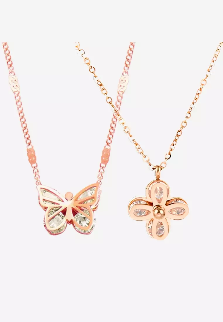 Buy CELOVIS Angelette Necklace Paired with Cleo Necklace Jewellery Set ...