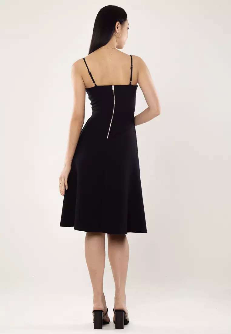 Buy Dressing Paula Strappy Crepe Midi Dress Online | ZALORA Malaysia