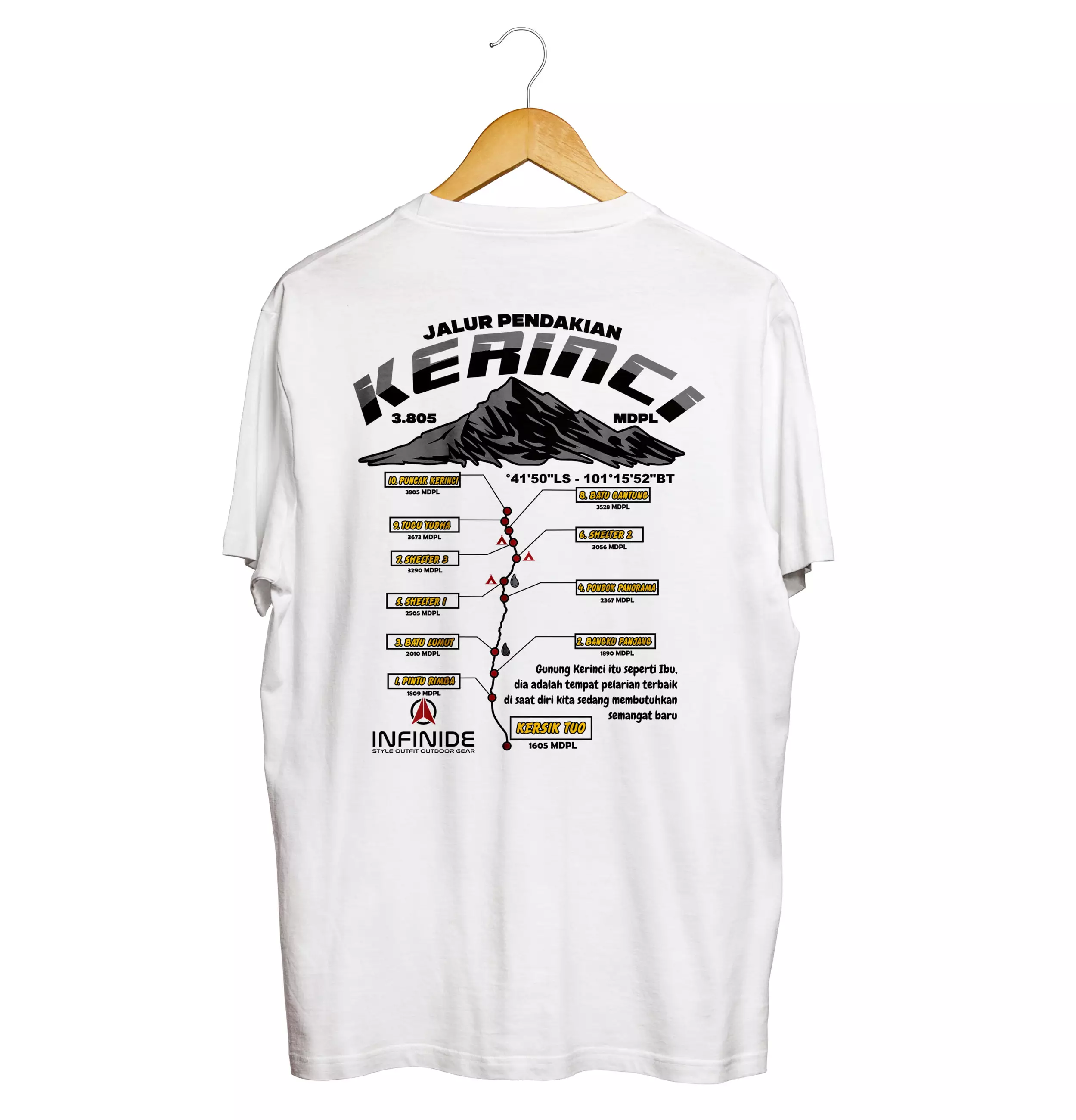 Jual Infinide Infinide T-shirt jalur pendakian GUNUNG KERINCI Original ...