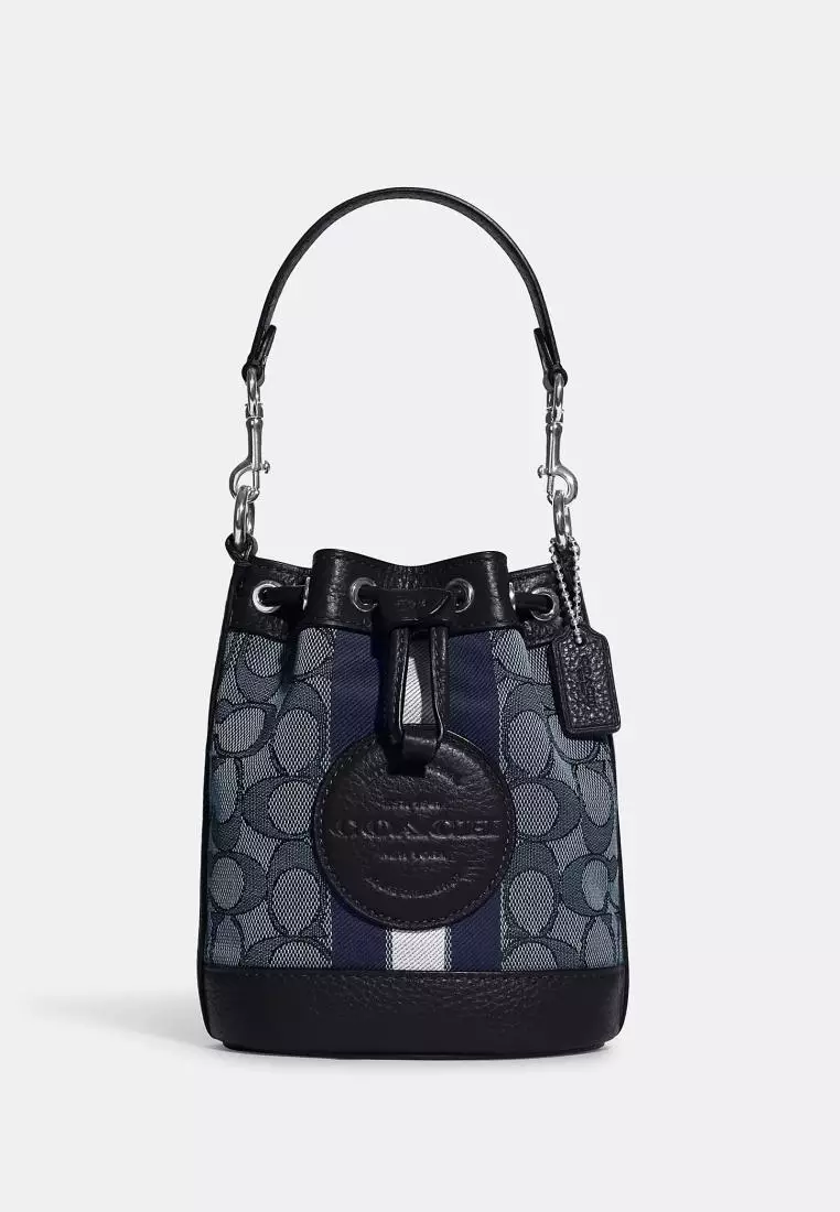 Jual Coach Coach Mini Dempsey Bucket Bag In Signature Jacquard With Stripe And Coach Patch ...