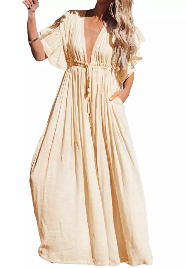 Buy THE LOUNGE EDIT Eshana Dress - Beige 2025 Online | ZALORA Philippines